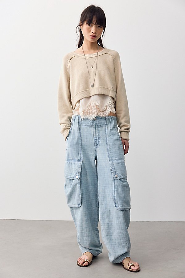 FREE PEOPLE We The Free Brentwood Textured Cargo Jeans